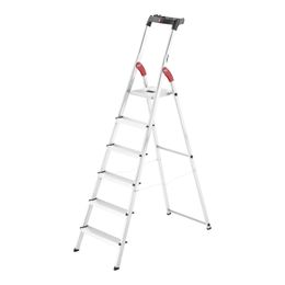 Hailo L60 StandardLine, Alu-Sicherheits-Stehleiter, 6 Stufen (8160607)
