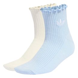 adidas originals Socken 'RUFFLE QUARTER' Damen Gr&ouml;&szlig;e 37/39 hellblau / naturwei&szlig;