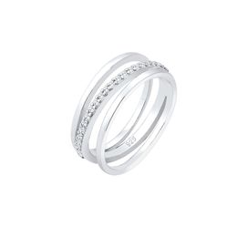 Elli Premium Ring 'Kreuz' Damen Gr&ouml;&szlig;e 56 silber / wei&szlig;