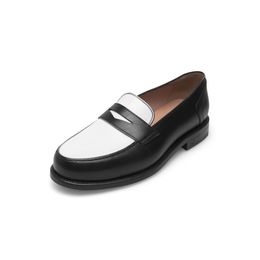 Henry Stevens Slipper 'Haywood' Herren Gr&ouml;&szlig;e 48 schwarz / wei&szlig;