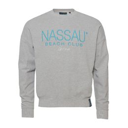 Nassau Beach Club Sweatshirt 'NB231041' Herren Gr&ouml;&szlig;e L hellblau / grau / graumeliert / wei&szlig;