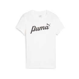 Puma T-Shirt 'ESS' M&auml;dchen Gr&ouml;&szlig;e 140 schwarz / wei&szlig;