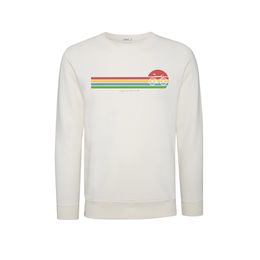 Greenbomb Sweatshirt 'Bike Sunset Stripes' Herren Gr&ouml;&szlig;e S gelb / gr&uuml;n / rot / wei&szlig;