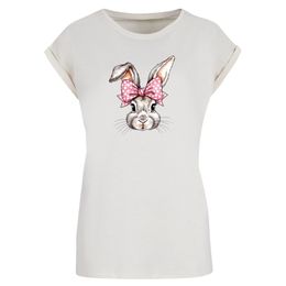 F4NT4STIC T-Shirt 'Niedlicher Hase mit Schleife' Damen Gr&ouml;&szlig;e 5XL mischfarben / naturwei&szlig;