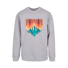 F4NT4STIC Sweatshirt 'Berg Sonnenuntergang' Herren Gr&ouml;&szlig;e L azur / graumeliert / apricot / hummer