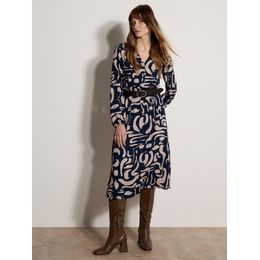 Apricot Abstract Brushstroke Midi Dress ' ' Damen Gr&ouml;&szlig;e 44 navy Winterkleid
