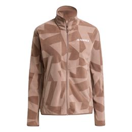 adidas terrex Funktionsfleecejacke 'Multi Printed Full-Zip Fleece' Damen Gr&ouml;&szlig;e XXXL/4XL braun / mokka