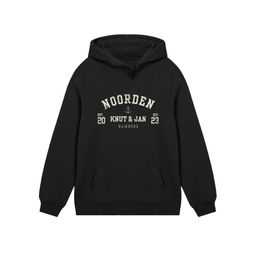 F4NT4STIC Sweatshirt 'Knut & Jan Hamburg Noorden Collegiate Sand' Herren Gr&ouml;&szlig;e XS schwarz / wei&szlig;