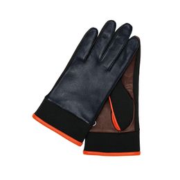 Kessler Handschuhe 'Stella' Damen Gr&ouml;&szlig;e M dunkelbraun / dunkelorange / schwarz