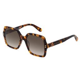 Stella McCartney SC40040I | Damen-Sonnenbrille | Fassung: Vollrand, Quadratisch, Acetat, Havanna Transparent | Glasfarbe: G15 Verlaufend