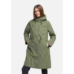 Outdoorjacke Marikoo "Zilandaa", Damen, Gr. L, olive leaf, Obermaterial: 100% Polyester; Futter: 100% Polyester; Wattierung: 100% Polyester; &Auml;rmelfutter: 100% Polyester, Jacken Outdoorjacke, mit fester Kapuze und Stehkragen