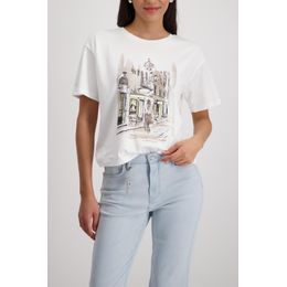 monari Damen T-Shirt "Shirt City"past gelb, Gr. 38, unifarben, Web, Obermaterial: 100% Baumwolle, Shirts, Regular fit mit Print