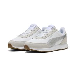Sneaker Puma "R78 Lightwind Sneakers Erwachsene", Herren, Gr. 45, wei&szlig; silber gum metallic beige, Obermaterial: Textil, Rekonstituiertes Leder, Synthetik, Leder. Futter: Textil. Innensohle: Textil, Keine Angabe. Laufsohle: Gummi, Synthetik, Schuhe Sneaker