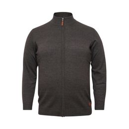 Strickjacke Blend "Strickjacke BHBNorman", Herren, Gr. 5XL, grau (charcoal mix), Obermaterial: 50% Baumwolle CO. 50% Polyacryl PAN., meliert, normal, Strickjacken Strickjacke