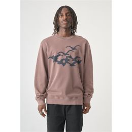 Strickpullover Cleptomanicx, Herren, Gr. L, braun, 100% Baumwolle, bedruckt, normal, Rundhals, Pullover Strickpullover, im kuscheligen Design