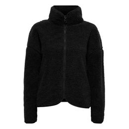 Sweatjacke oxmo "Pl&uuml;schjacke OXTonje", Damen, Gr. L, schwarz, Obermaterial: 100% Polyester PES., Jacken Sweatjacke