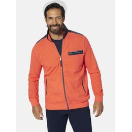 Sweatjacke Jan Vanderstorm "Sweatjacke LEEVEN", Herren, Gr. L, orange (hellorange), Obermaterial: 100% Baumwolle CO., Sweatjacken Sweatjacke