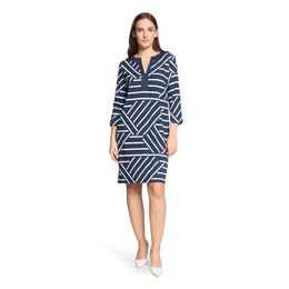 Jerseykleid Betty Barclay "Damen mit 3/4 Arm", Damen, Gr. 46, Normalgr&ouml;&szlig;en, blau, wei&szlig;, Obermaterial: 85% Viskose, 13% Polyester, 2% Elasthan. Besatz: 85% Viskose, 13% Polyester, 2% Elasthan, gerade kurz, Rundhals, Kleider Jerseykleid