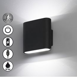 FHL easy Magnetics Au&szlig;enwandleuchte LED Schwarz, 2-flammig, Bewegungsmelder