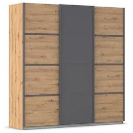 Kleiderschrank Rauch "Schwebet&uuml;renschrank OTTO ́s Choice Garderobe Schrank TOP ANGEBOT Avola", grau (eiche artisan, graumetallic, leisten graumetallic), B:203cm H:210cm T:62cm, Holzwerkstoff, Schr&auml;nke, Kleiderschrank, mit eleganten Zierleisten in Chrom, Schwarz oder Wei&szlig; MADE IN GERMANY