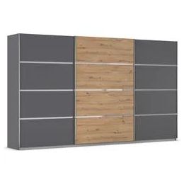 Kleiderschrank Rauch "Schwebet&uuml;renschrank OTTO ́s Choice Garderobe Schrank TOP ANGEBOT Avola", grau (graumetallic, eiche artisan, leisten chrom), B:360cm H:229cm T:62cm, Holzwerkstoff, Schr&auml;nke, Kleiderschrank, mit eleganten Zierleisten in Chrom, Schwarz oder Wei&szlig; MADE IN GERMANY