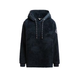 SOCCX Hoodie aus Sherpa-Fleece mit Label Patch Damen Gr&ouml;&szlig;e XL blau