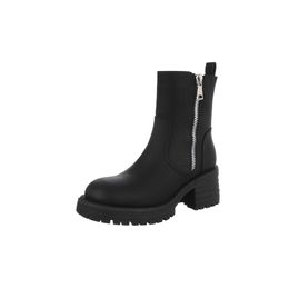 Ital-Design Stiefelette Damen Gr&ouml;&szlig;e 40 schwarz Winterschuhe