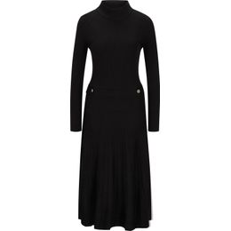 Heine Witt Damen Strickkleid mit Zierriegel, schwarz, Gr&ouml;&szlig;e 40