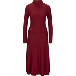 Heine Witt Damen Strickkleid mit Zierriegel, dunkelrot, Gr&ouml;&szlig;e 44