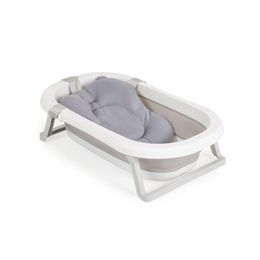 Moni Babybadewanne Palma faltbar 3-teilig Badekissen Schwamm Ablaufloch St&ouml;psel grau