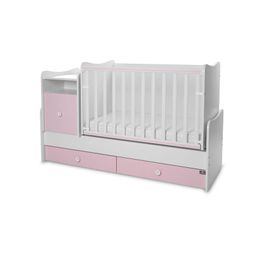 Lorelli Babybett 4 in 1 Trend Plus NEW Schaukelfunktion Jugendbett Schreibtisch pink