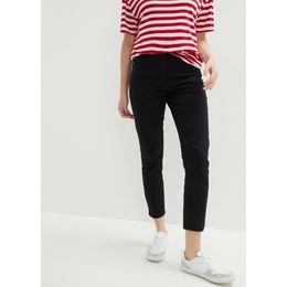 bonprix 7/8-Stretchhose High Waist, schwarz, Gr.50, Verk&uuml;rzte 5-Pcokets-Stretch-Hose, Slim Leg, aus Lycra