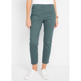 bonprix 7/8-Stretchhose High Waist, gr&uuml;n, Gr.48, Verk&uuml;rzte 5-Pcokets-Stretch-Hose, Slim Leg, aus Lycra