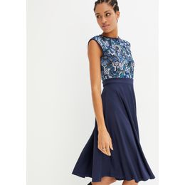 bonprix Midikleid mit Spitze, blau