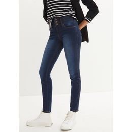 bonprix Slim Jeans High Waist Shaping, blau, Gr.50, Slim-Stretch-Jeans f&uuml;r eine vorteilhafte Figur, 71% Baumwolle