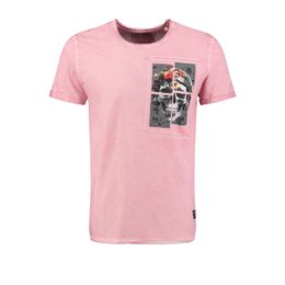 Key Largo T-Shirt 'KLFLOWER POWER' Herren Gr&ouml;&szlig;e L grau / rosa / schwarz / wei&szlig;