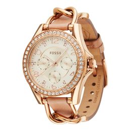 Fossil Uhr 'RILEY' Damen Gr&ouml;&szlig;e One Size sand / gold / rosegold