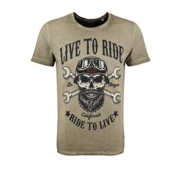 Key Largo T-Shirt 'KLMECHANIC' Herren Gr&ouml;&szlig;e S khaki / schwarz