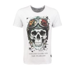 Key Largo T-Shirt 'KLFEARLESS' Herren Gr&ouml;&szlig;e L grau / schwarz / wei&szlig;