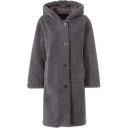 Heine Witt Damen Fleecemantel mit Knopfleiste, anthrazit, Gr&ouml;&szlig;e 50