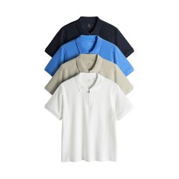 The Set Poloshirt Herren Gr&ouml;&szlig;e S royalblau / grau / schwarz / wei&szlig;