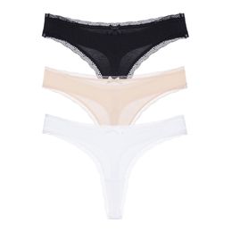 Dorina String Damen Gr&ouml;&szlig;e XXL beige / schwarz / wei&szlig;
