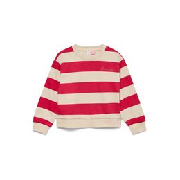 Vero Moda Girl Sweatshirt 'VMVIOLA BEA' M&auml;dchen Gr&ouml;&szlig;e 134/140 ecru / blutrot
