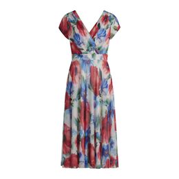 Vera Mont Dress female size 42 Blue / Green / Dark red / White