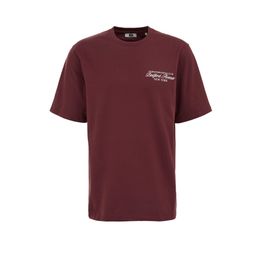 WE Fashion T-Shirt Herren Gr&ouml;&szlig;e S weinrot / wei&szlig;