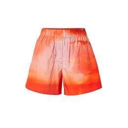 WEEKDAY Shorts 'Ava' Damen Gr&ouml;&szlig;e 34 orange / koralle / wei&szlig;
