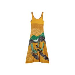 Desigual Kleid Damen Gr&ouml;&szlig;e 40 senf / gr&uuml;n Sommerkleid