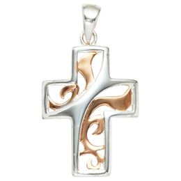 Jobo Damen Kreuzanh&auml;nger "Anh&auml;nger Kreuz", Silber 925 (Sterlingsilber), silber, Silber 925 (Sterlingsilber), Schmuckanh&auml;nger, 925 Silber bicolor