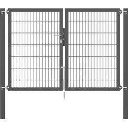 Alberts Zaundoppelt&uuml;r "Flexo Plus", B/H: 200cm x 140cm, grau, Tore, anthrazit, verschiedene Abmessungen