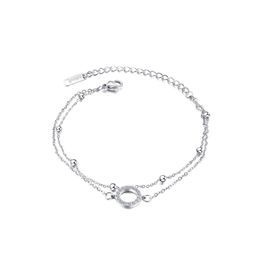 Firetti Damen Armband "Schmuck Geschenk Armschmuck Armkette Ankerkette Circle", 23cm, Edelstahl, silber, Edelstahl, Armb&auml;nder, mit Zirkonia (synth.)